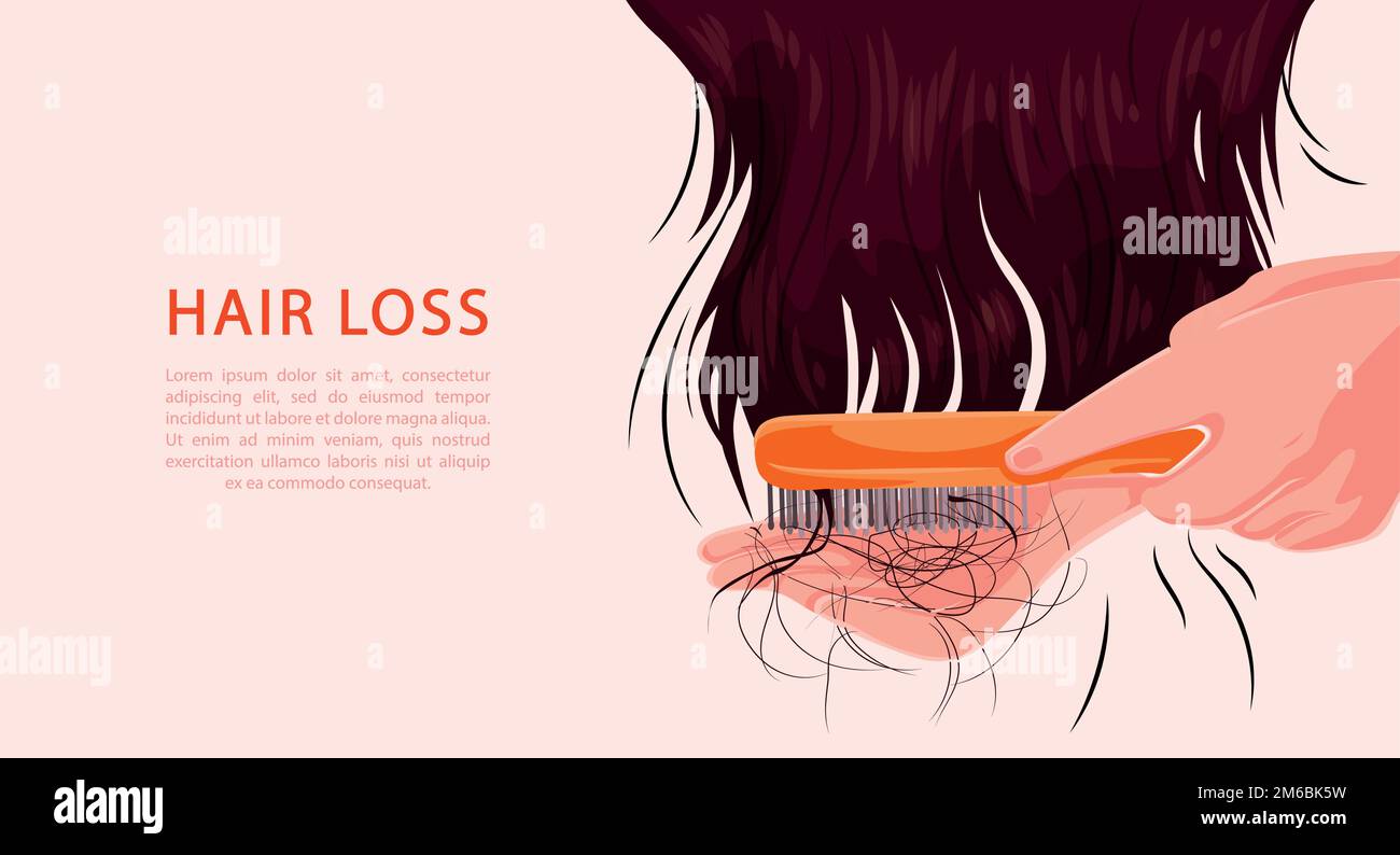 Girl with brown hair, she have a problem, it fall, alopecia, damage ...