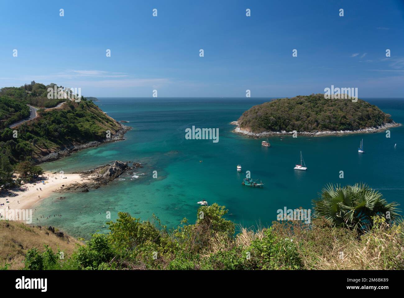 Viewpoint of Promthep Cape at Southern end of Phuket Island Stock Photo ...
