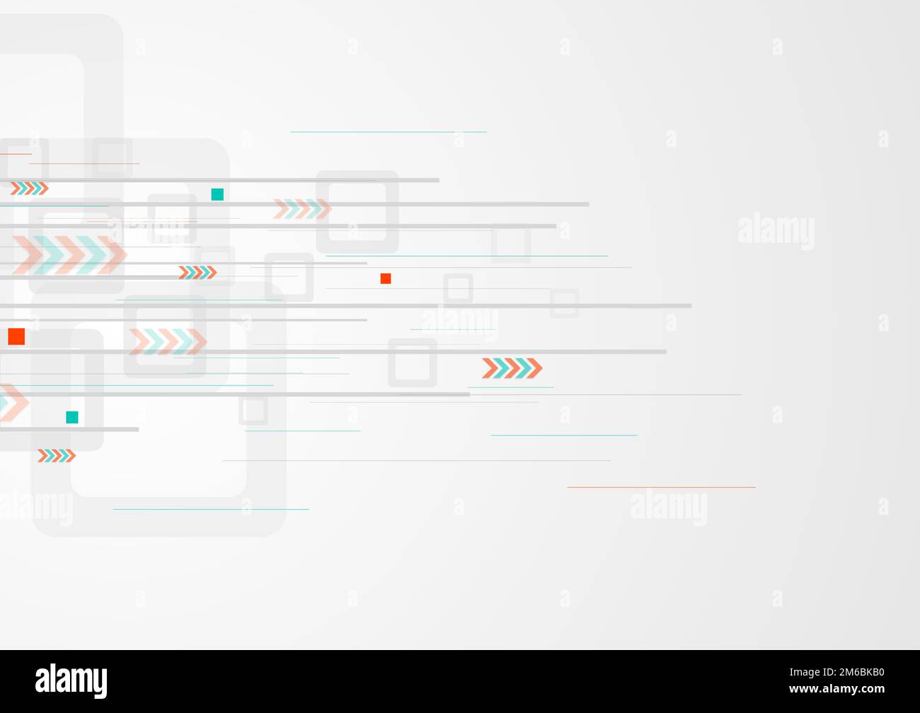 Grey tech minimal background with squares and arrows Stock Photo - Alamy