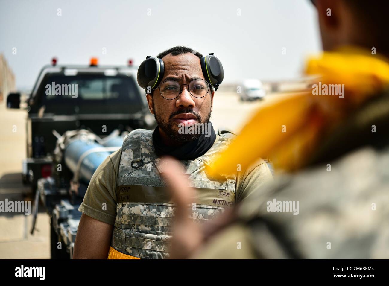 Senior Airman Elijah Matthews, 80th Aircraft Maintenance Unit weapons ...