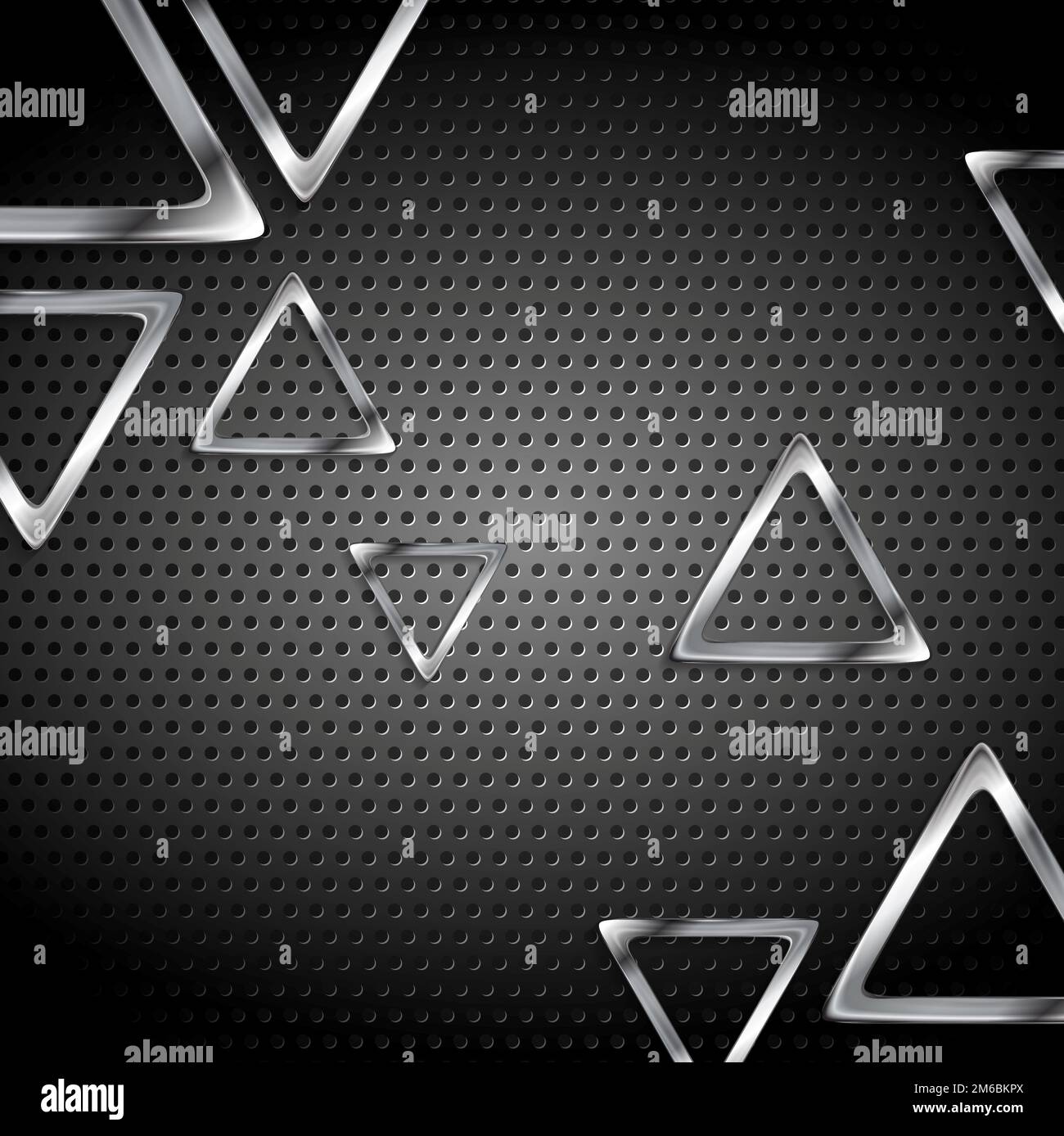 Abstract metal perforated background with metallic triangles Stock ...
