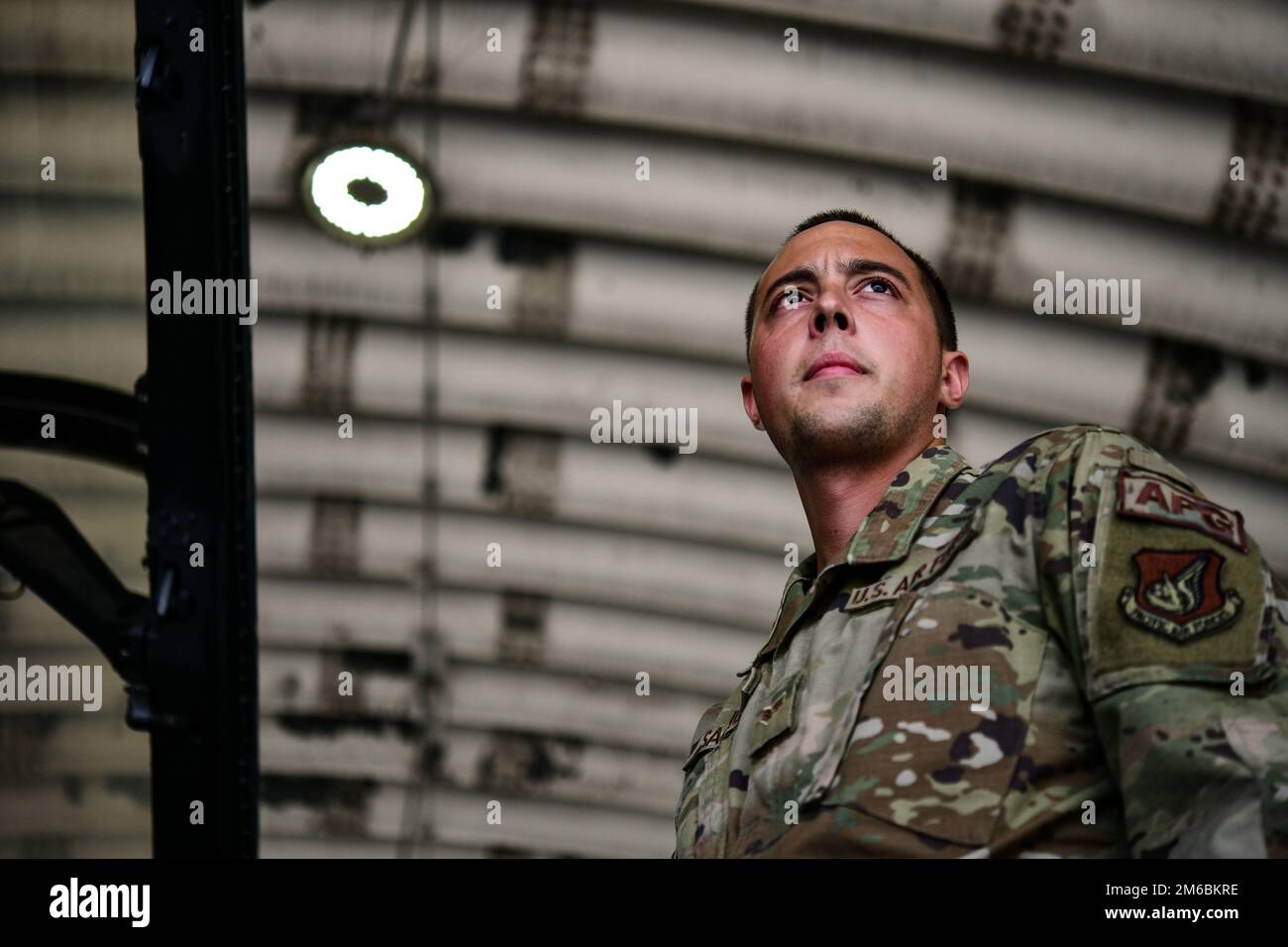 Senior Airman Jackson Saumur, 80th Aircraft Maintenance Unit crew chief ...