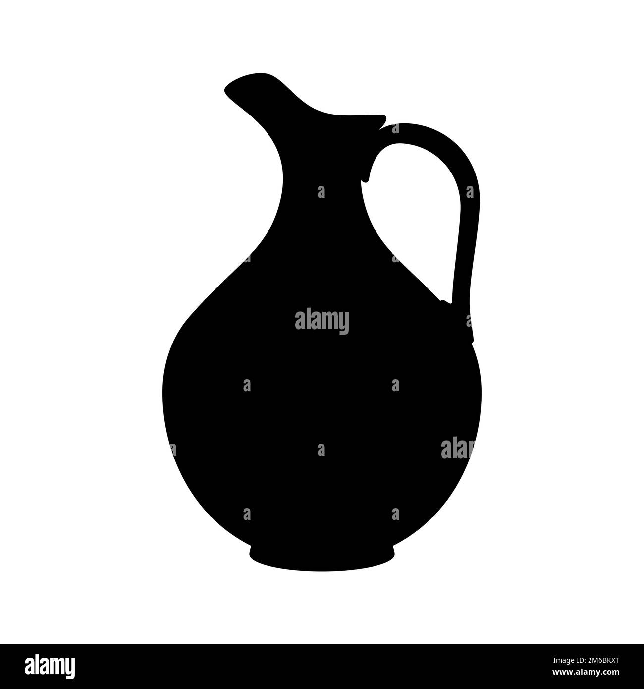 Jug icon. Black jug silhouette isolated on white background. Water jug ...