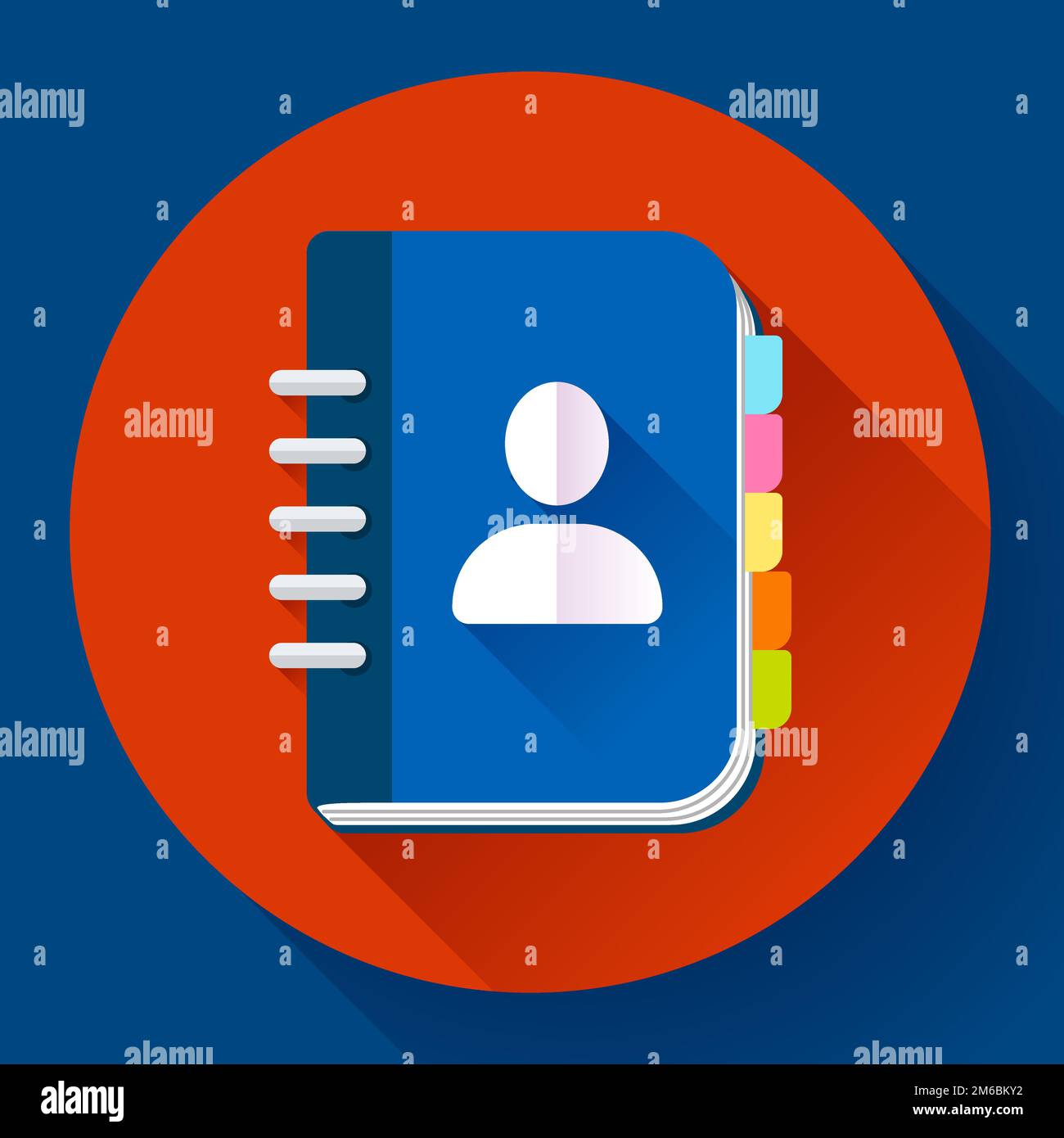 Address phone book icon, notebook . Flat design style Stock Photo - Alamy