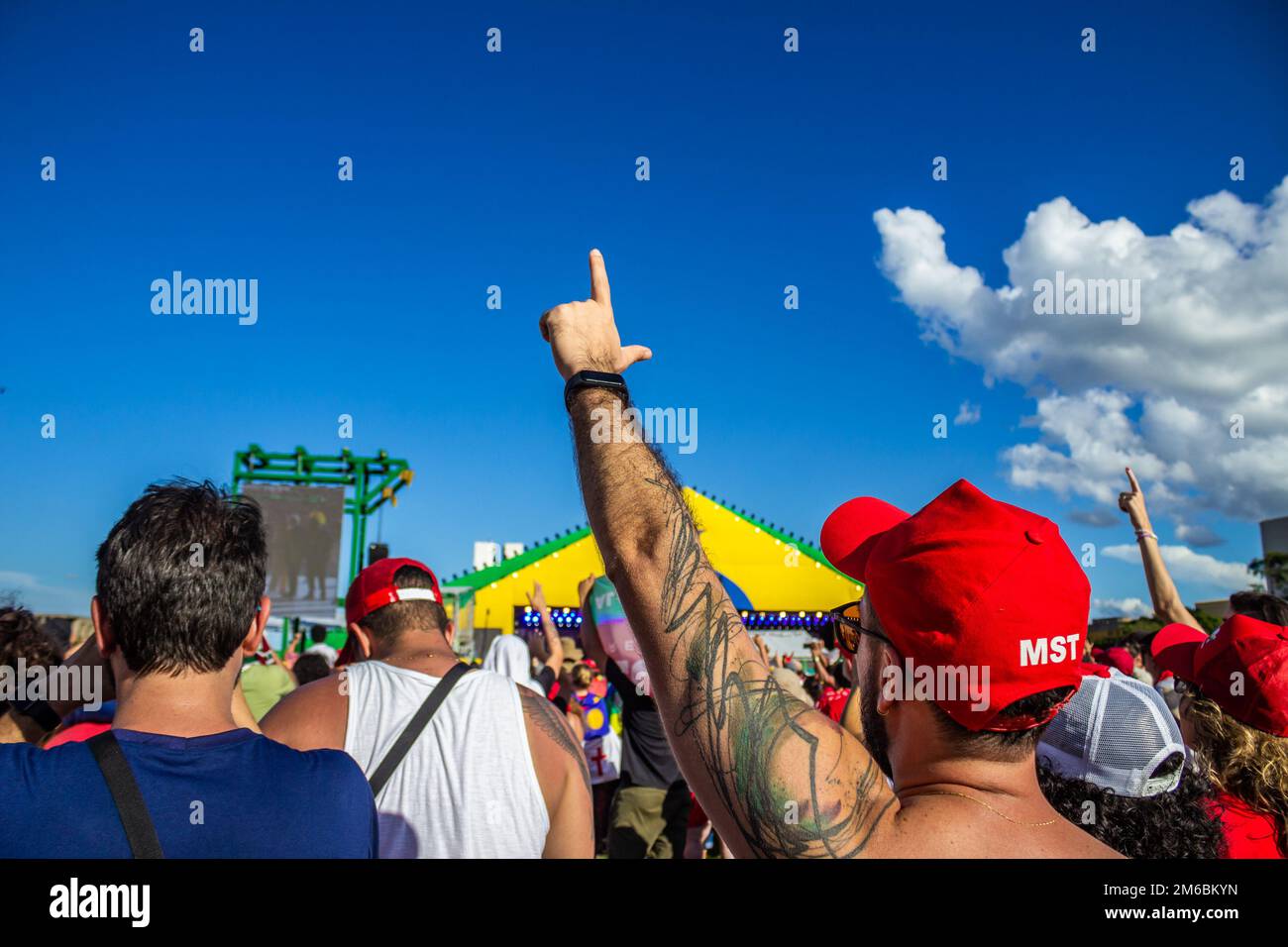 Brasília, DF, Brazil – January 01, 2023: Supporter of President Lula ...