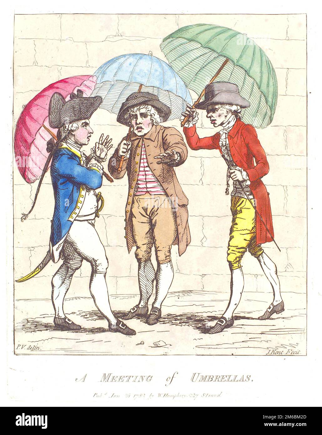 James Gilray - A Meeting of Umbrellas - 1782 Stock Photo - Alamy