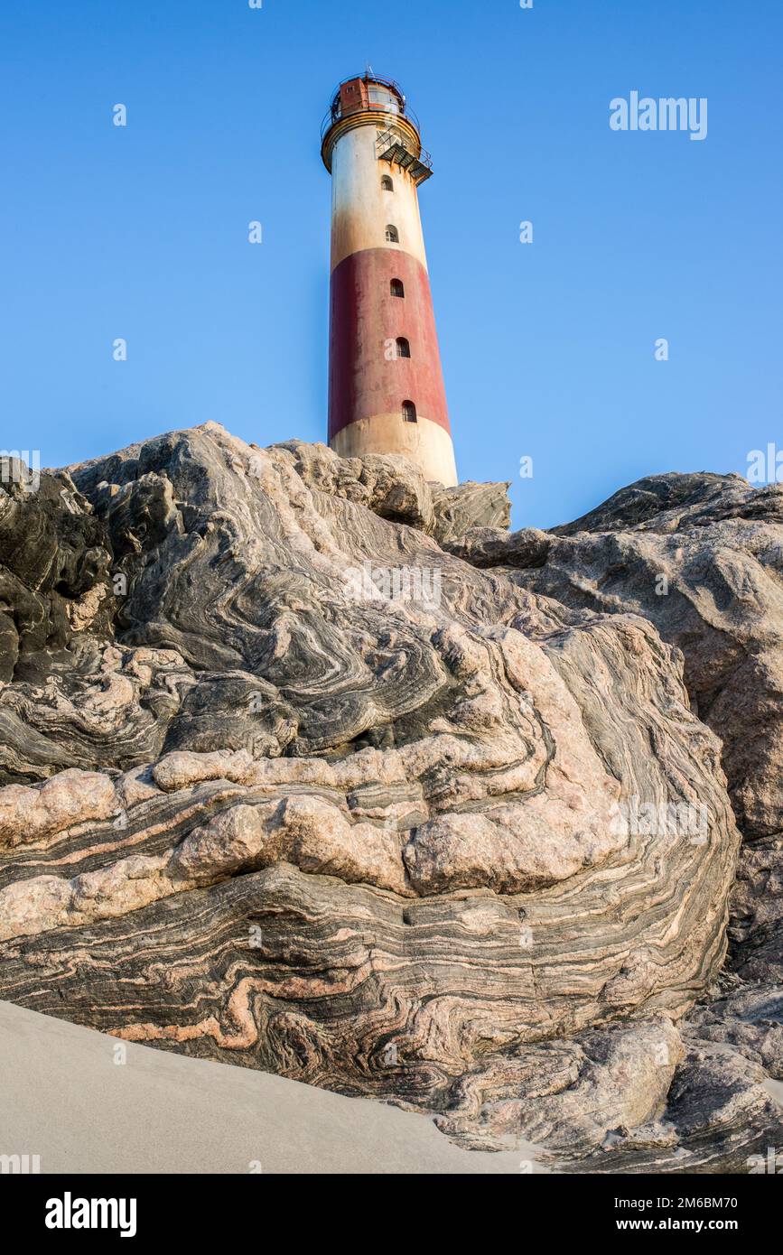 Geology of the rocks at the Dias' Point lighthouse Stock Photo - Alamy