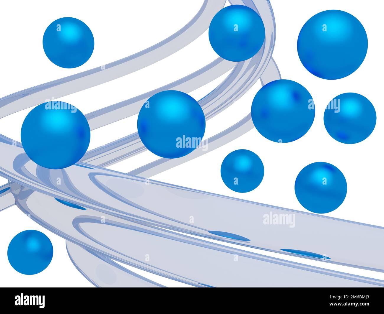 Abstract background with blue flying spheres. 3d rendering Stock Photo ...