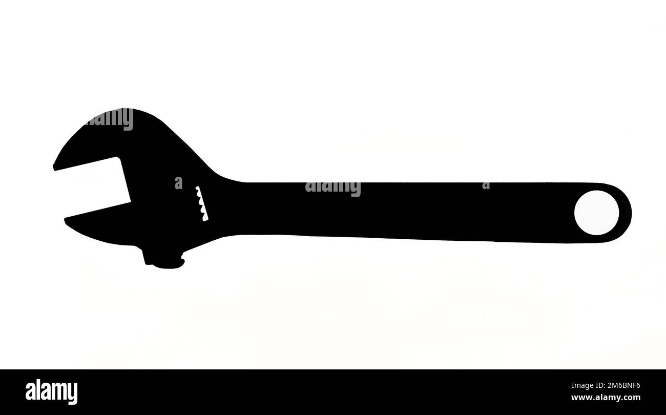 Adjustable plumbing Key in black on a white background Stock Photo - Alamy