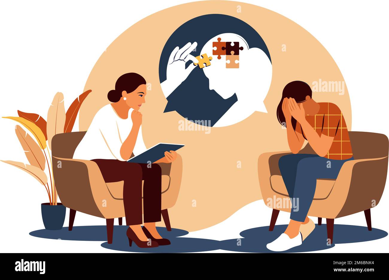 Psychology Job With Counseling Depressions And Anxiety Two Women Are
