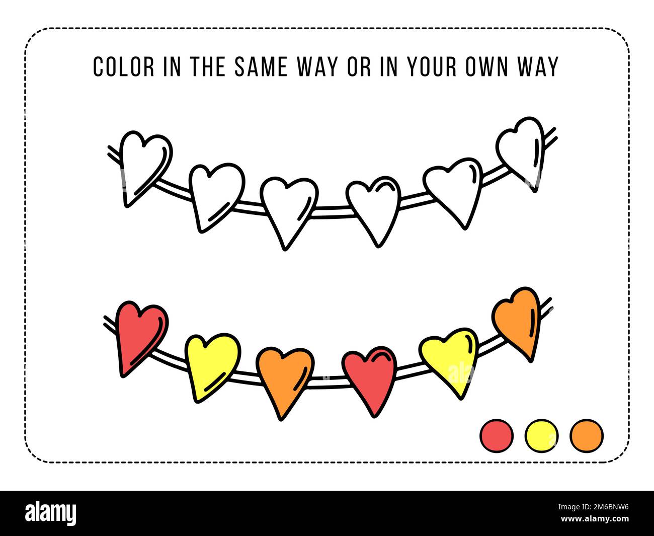 Color garland game. Education game for children. Worksheet for ...