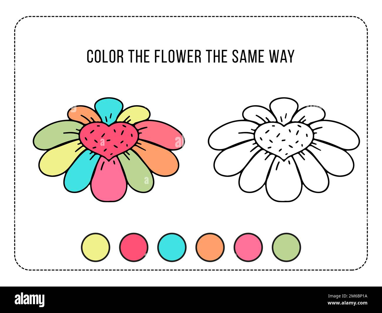 Coloring activity for kids. Match by colors. Education game for ...
