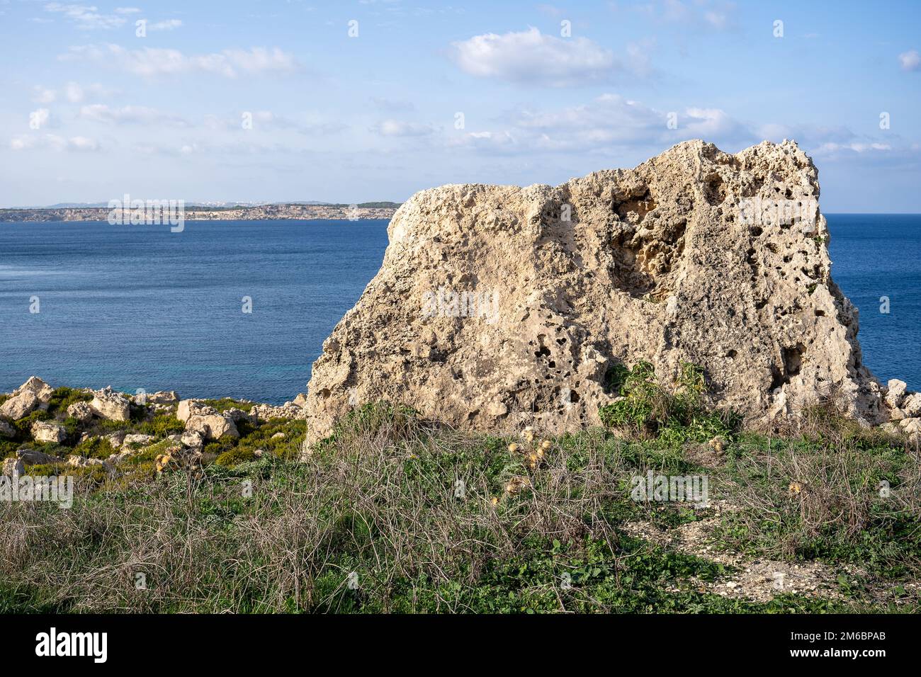 Hiking along beautiful Maltese countryside and coastline above Selmun ...
