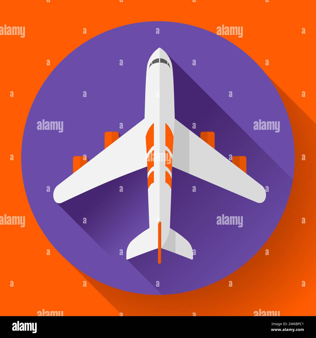 Airplane - vector icon illustration. Flat design style Stock Photo - Alamy