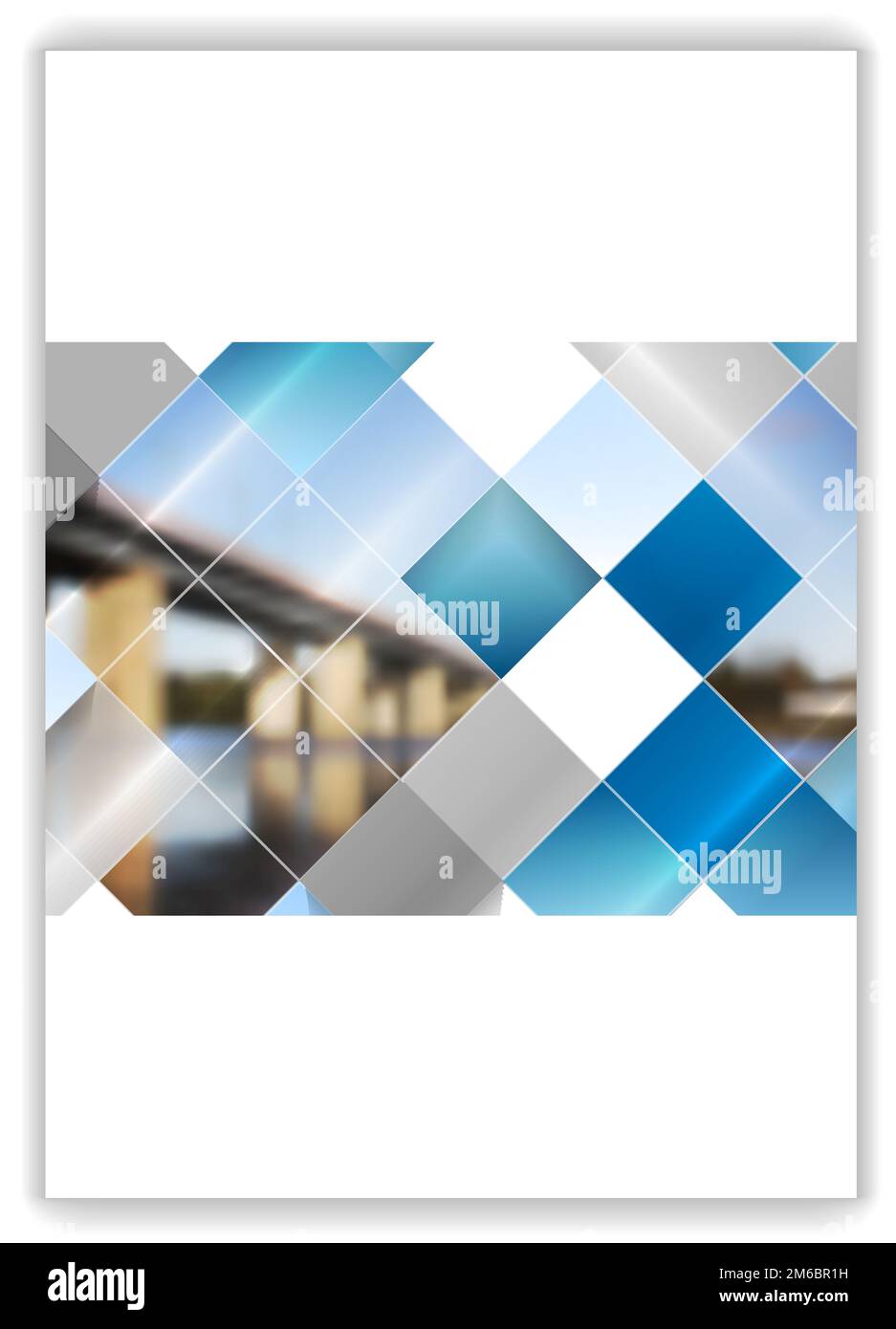 Abstract geometric flyer template layout with bridge landscape Stock ...