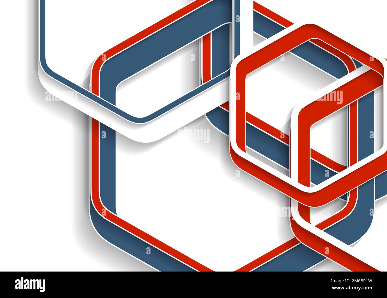 Abstract red and blue hexagons tech background Stock Photo - Alamy