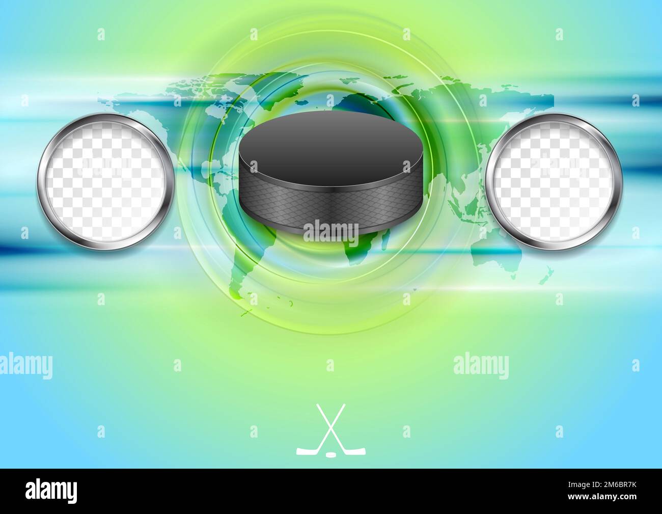 Bright abstract hockey background with black puck Stock Photo - Alamy