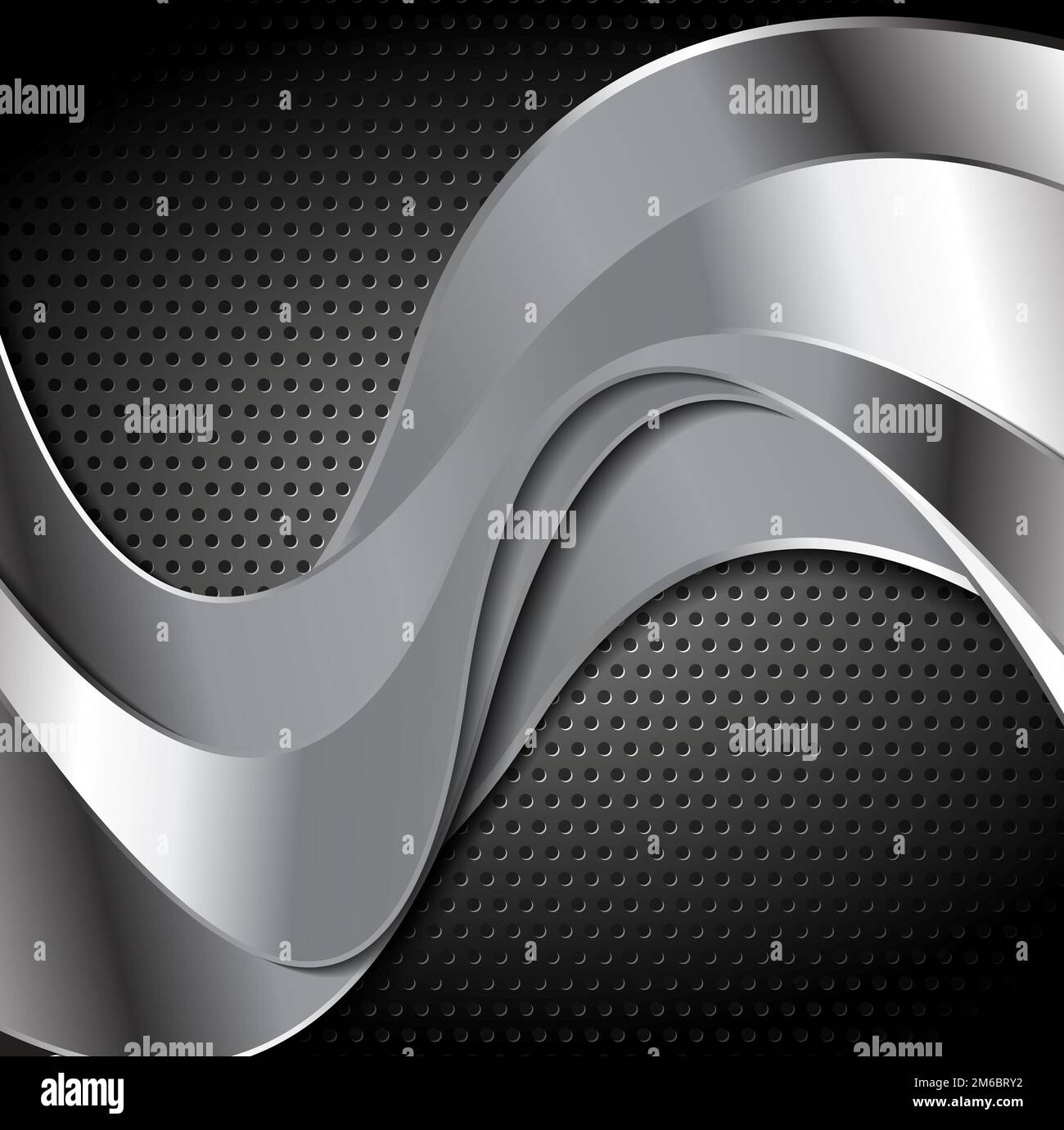 Abstract perforated metal texture with silver waves Stock Photo - Alamy