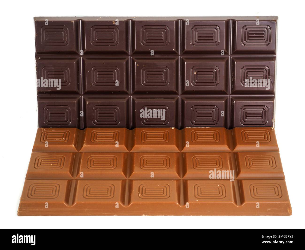 Whole dark and light chocolate bars Stock Photo - Alamy
