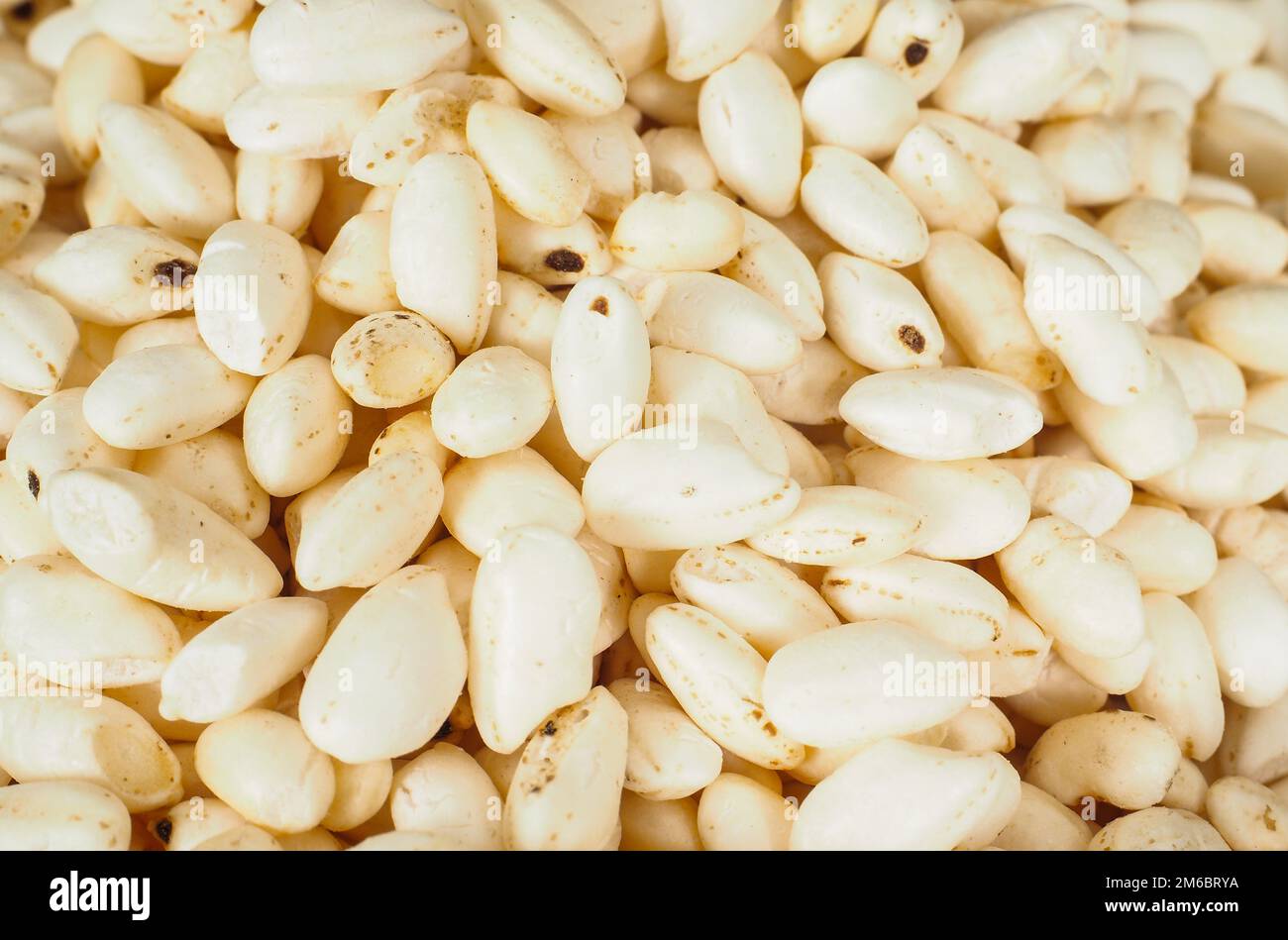 Macro of dry white puffed rice cereal Stock Photo - Alamy
