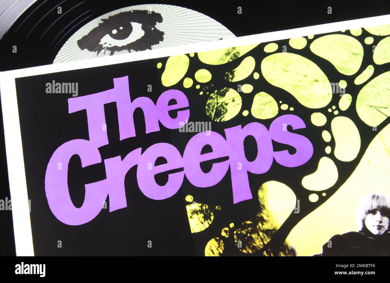 Viersen, Germany - January 2. 2023: Closeup of isolated vinyl record ...