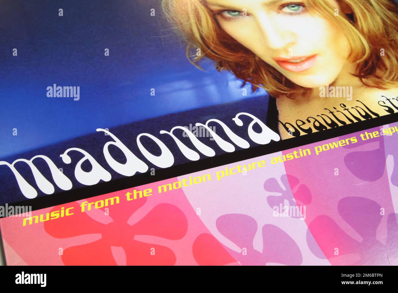 Viersen, Germany - January 2. 2023: Closeup of isolated vinyl record ...