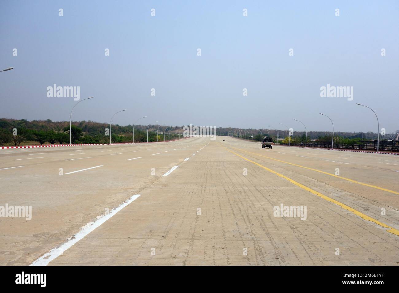 Big street in naypyidaw, Maynmar Stock Photo - Alamy