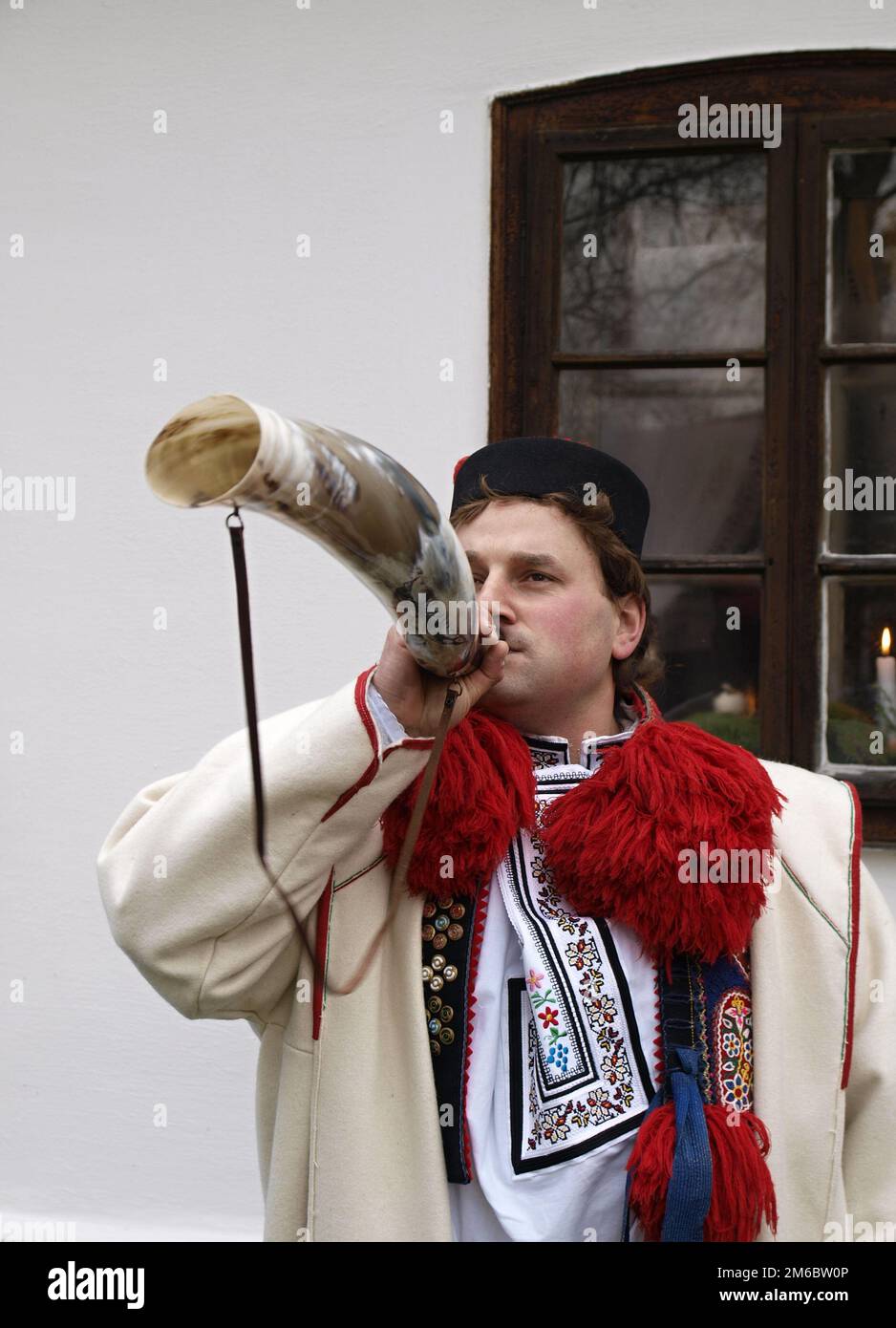 Man blowing horn hi-res stock photography and images - Alamy