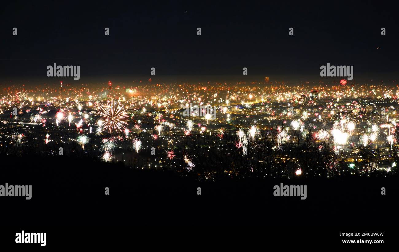 Firework over Vienna Stock Photo - Alamy