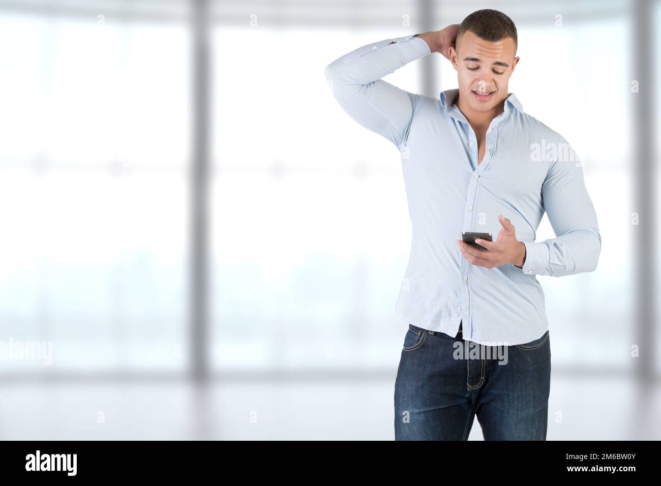 Man Using a Smartphone Stock Photo - Alamy