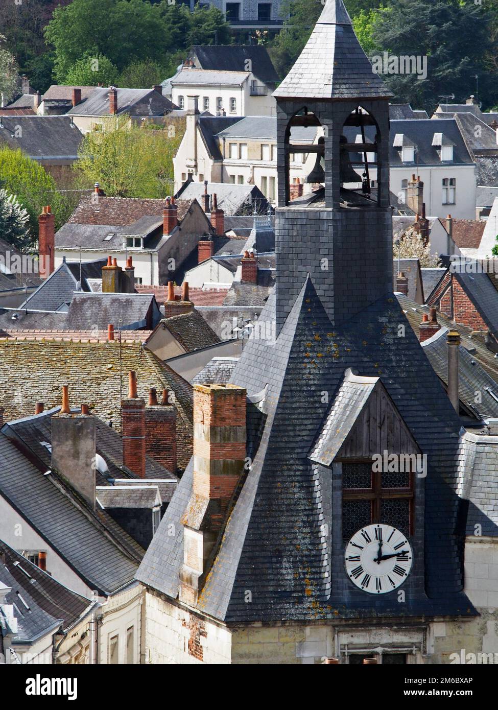 Aerial View of Old City of Amboise France in the Loire Valley Stock ...