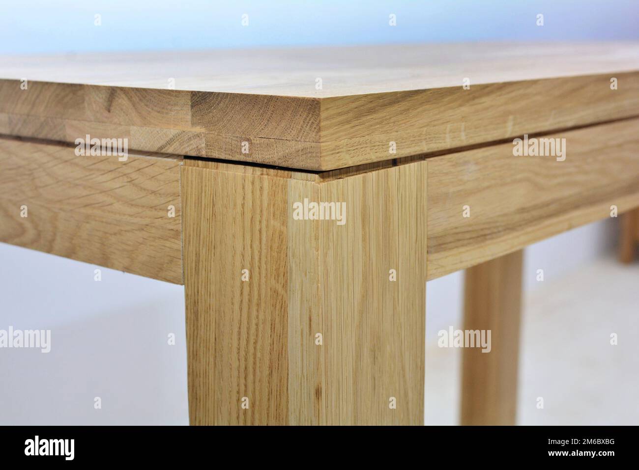 Wooden table corner background, natural solid wood furniture close view ...