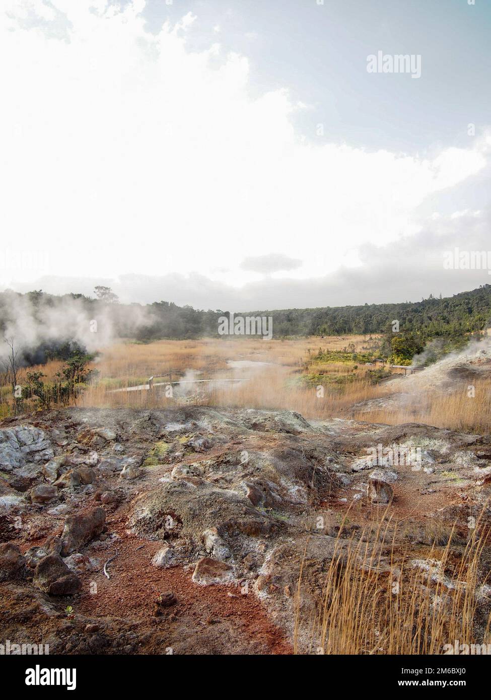 Volcanic Sulphur Flats Steaming Stock Photo - Alamy