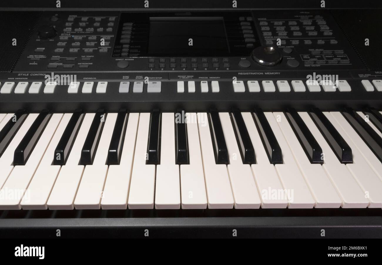 synthesizer piano keys close up Stock Photo - Alamy