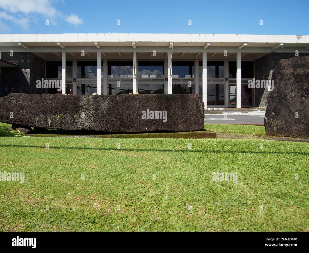 Historic Naha Stone in Front of Hilo Hawaii Stock Photo - Alamy