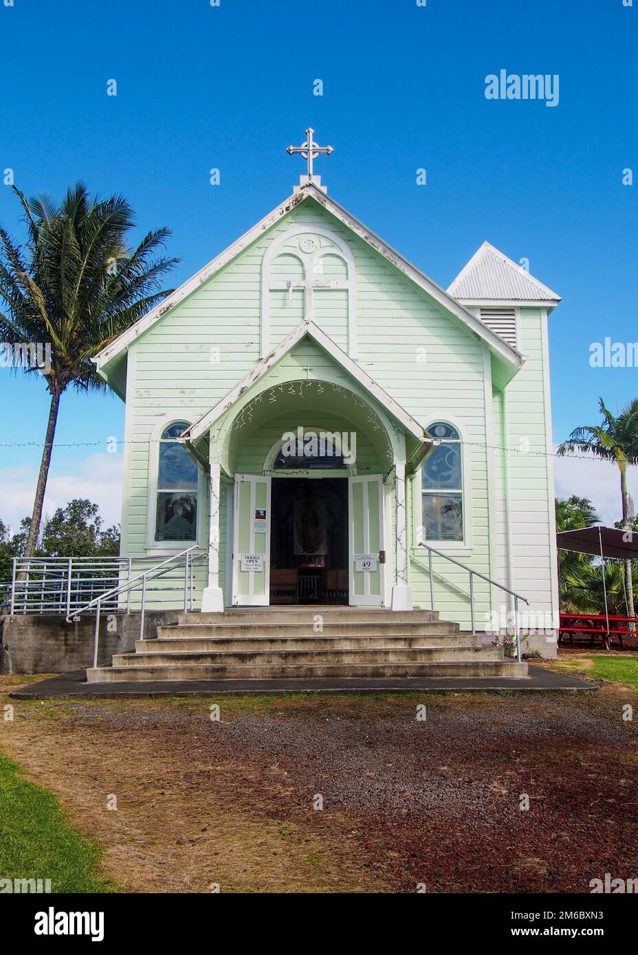 Historic Star of the Sea Painted Church in Hilo Hawaii Stock Photo - Alamy