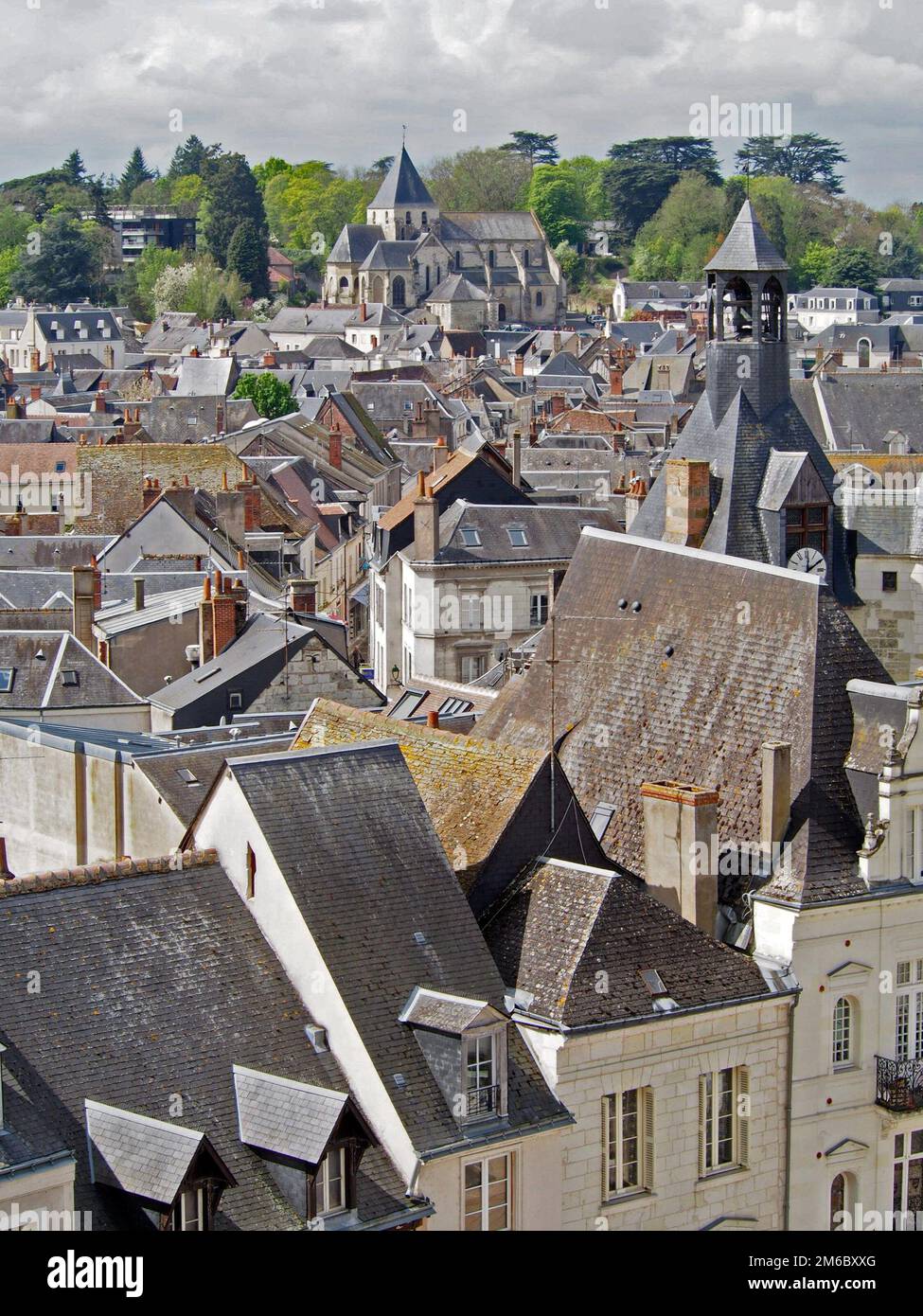 Aerial View of Old City of Amboise France in the Loire Valley Stock ...