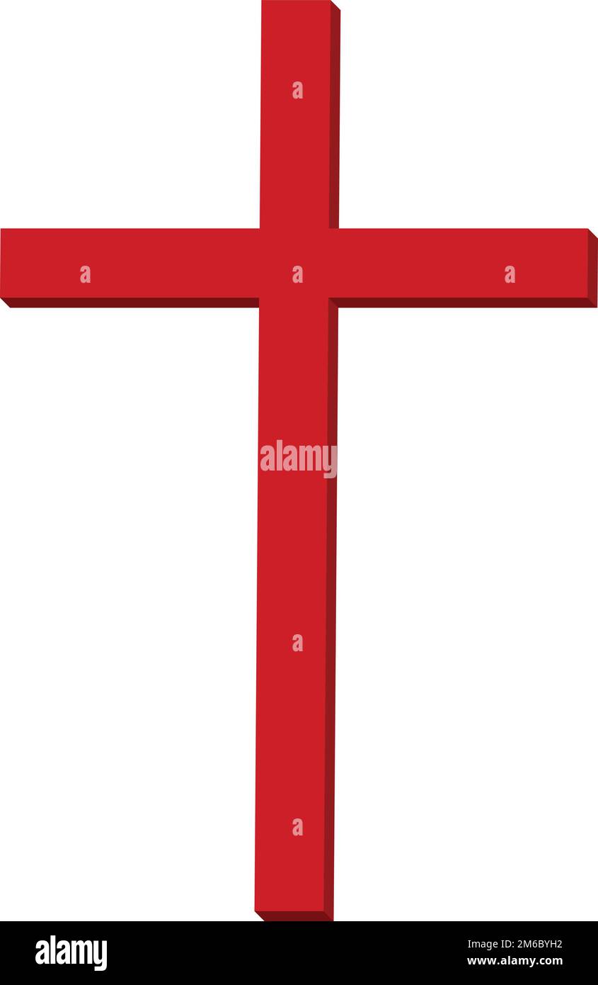 Red latin cross vector illustration, three dimensional vector cross ... Red latin cross vector illustration, three dimensional vector cross ...