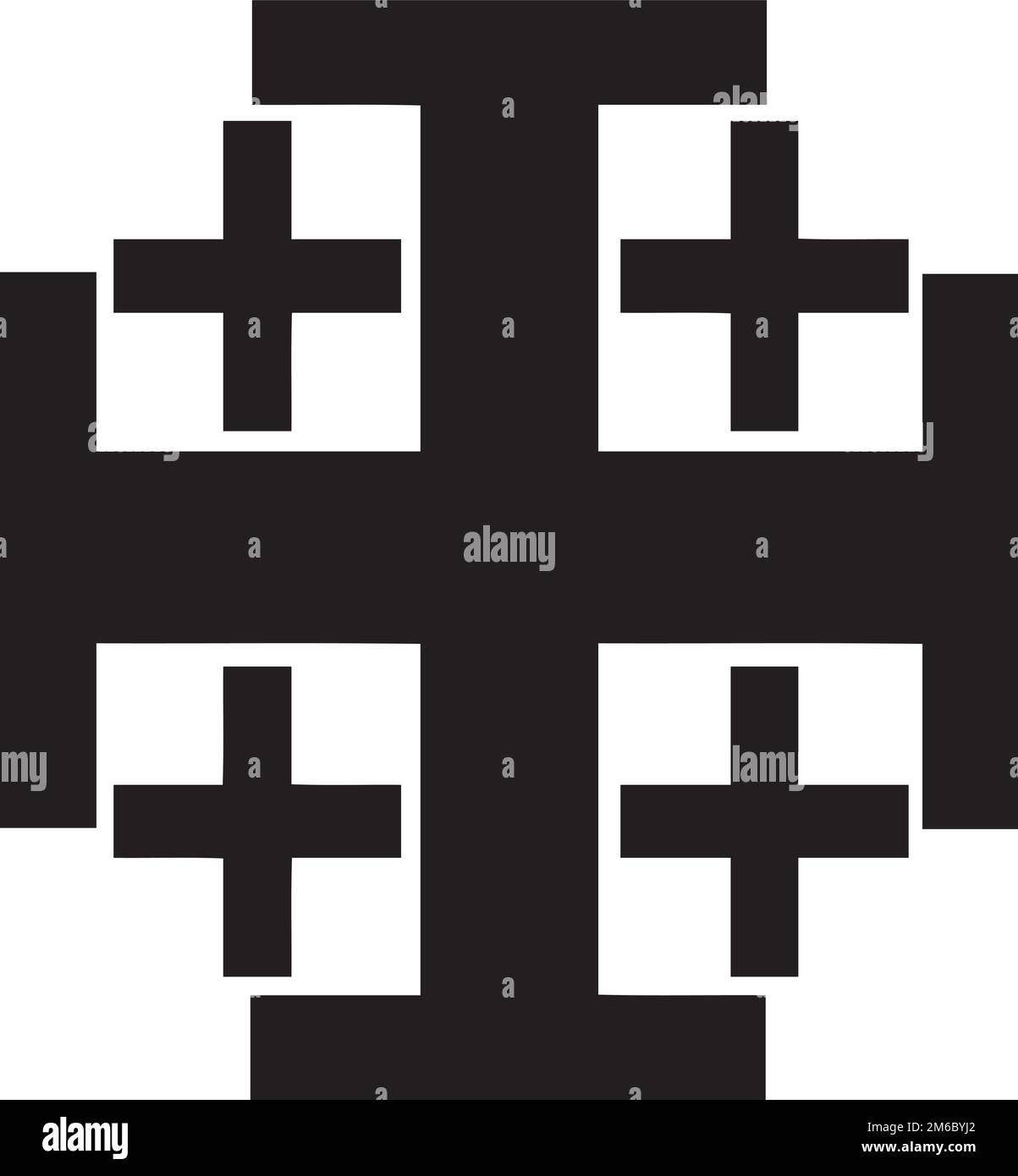 Jerusalem cross vector illustration, holy cross of Jerusalem silhouette ...