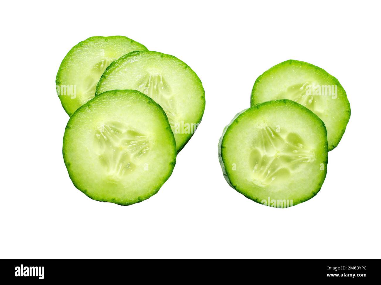 Fresh slice cucumber isolated on white background Stock Photo - Alamy