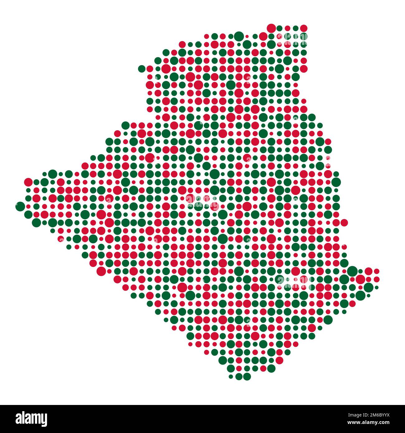 Algeria Map Silhouette Pixelated generative pattern illustration Stock ...