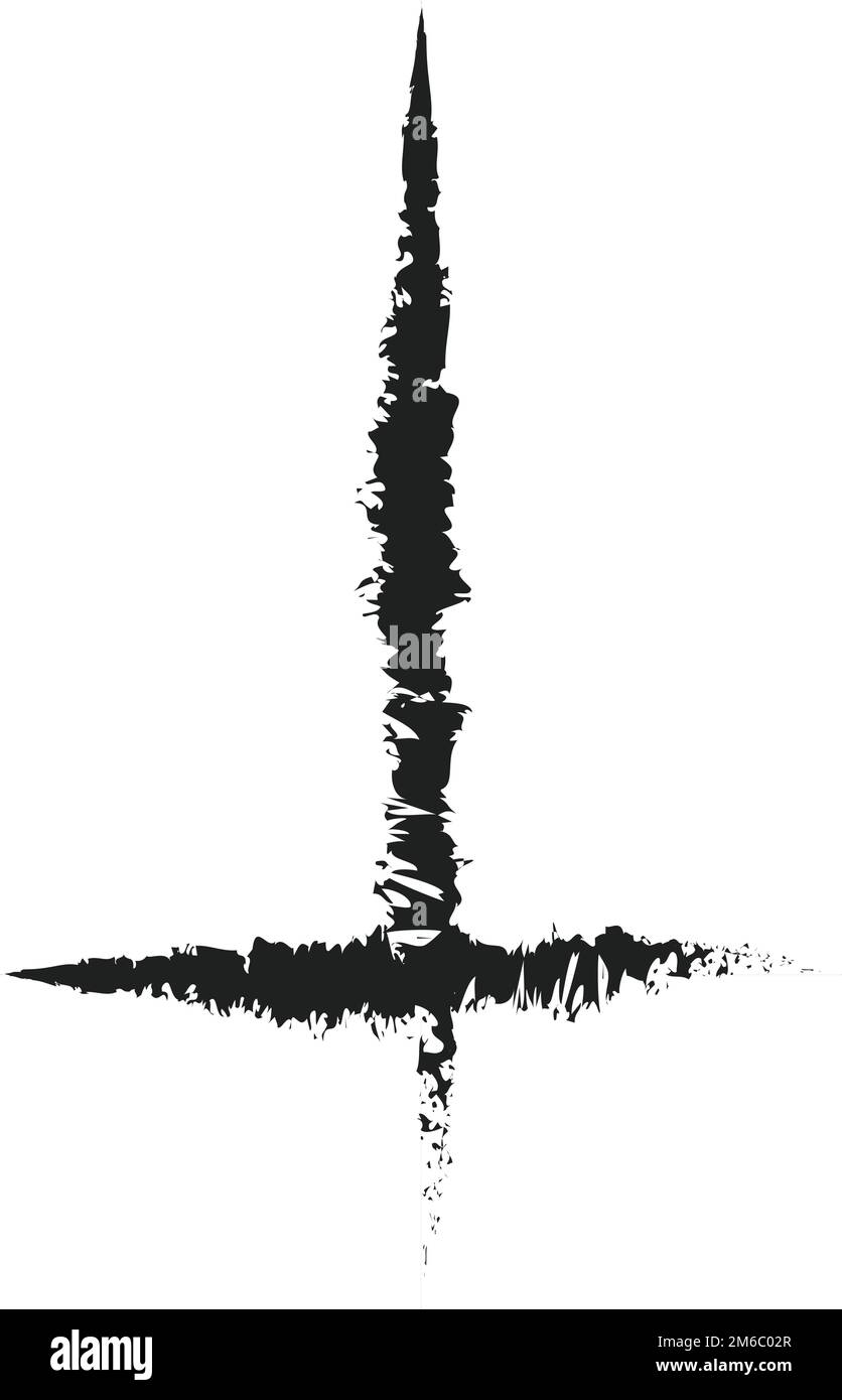 Cross of St. Peter pencil sketch vector illustration, cross shape Stock ...