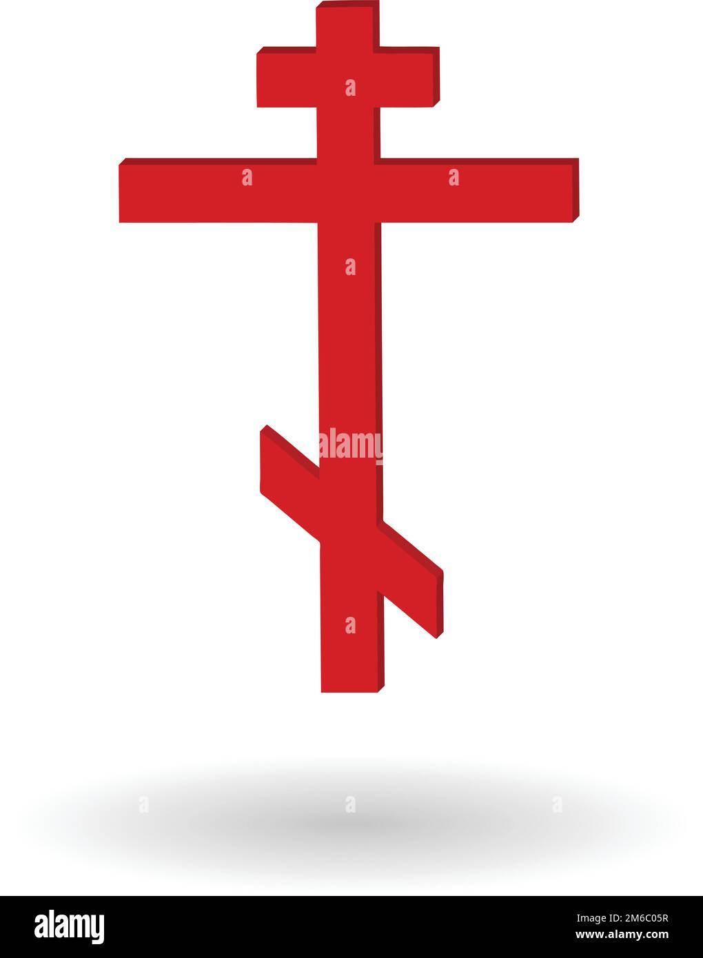 Red orthodox cross vector illustration, three dimensional vector cross ... Red orthodox cross vector illustration, three dimensional vector cross ...