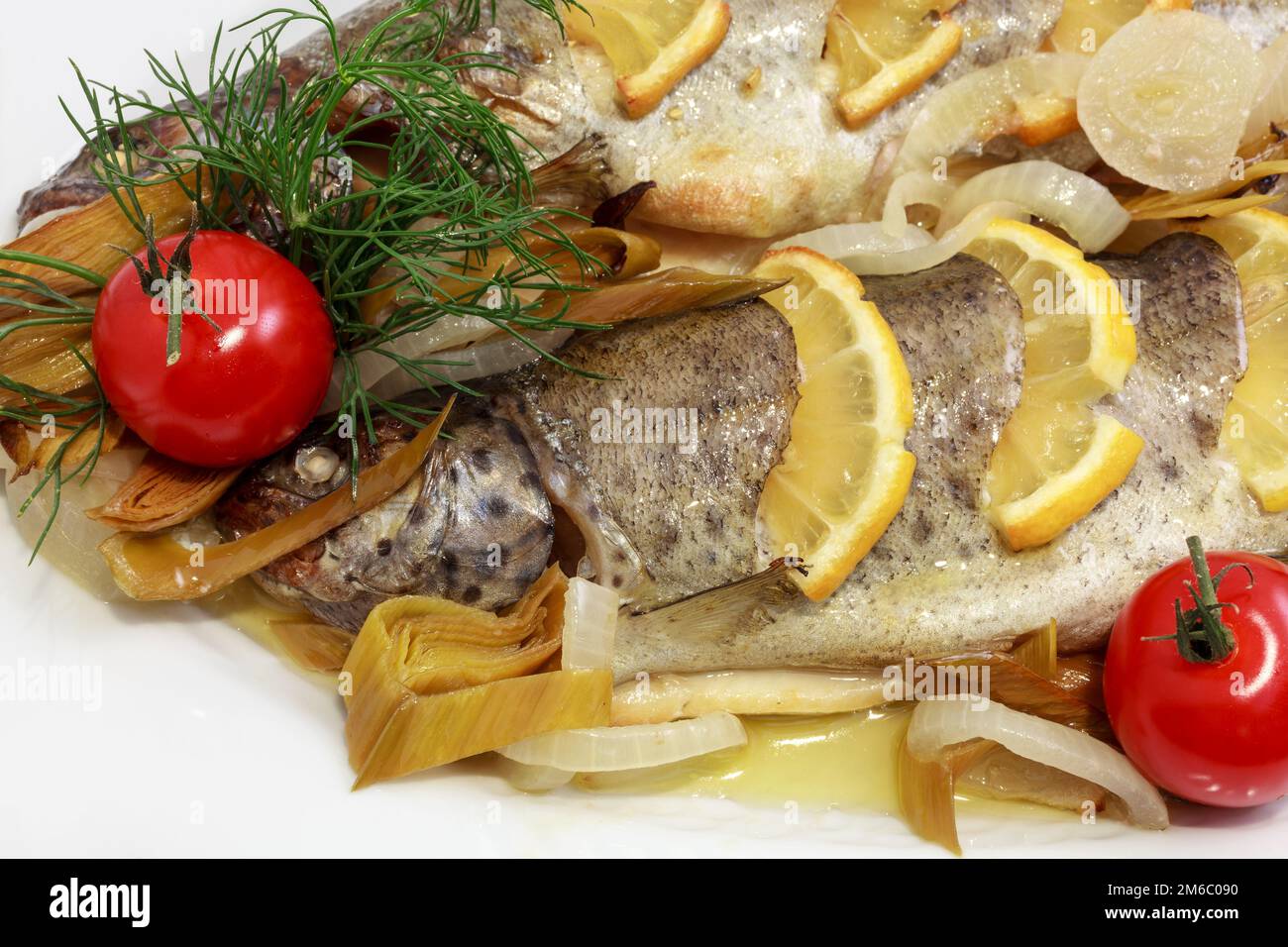 Freshly cooked trout Stock Photo - Alamy