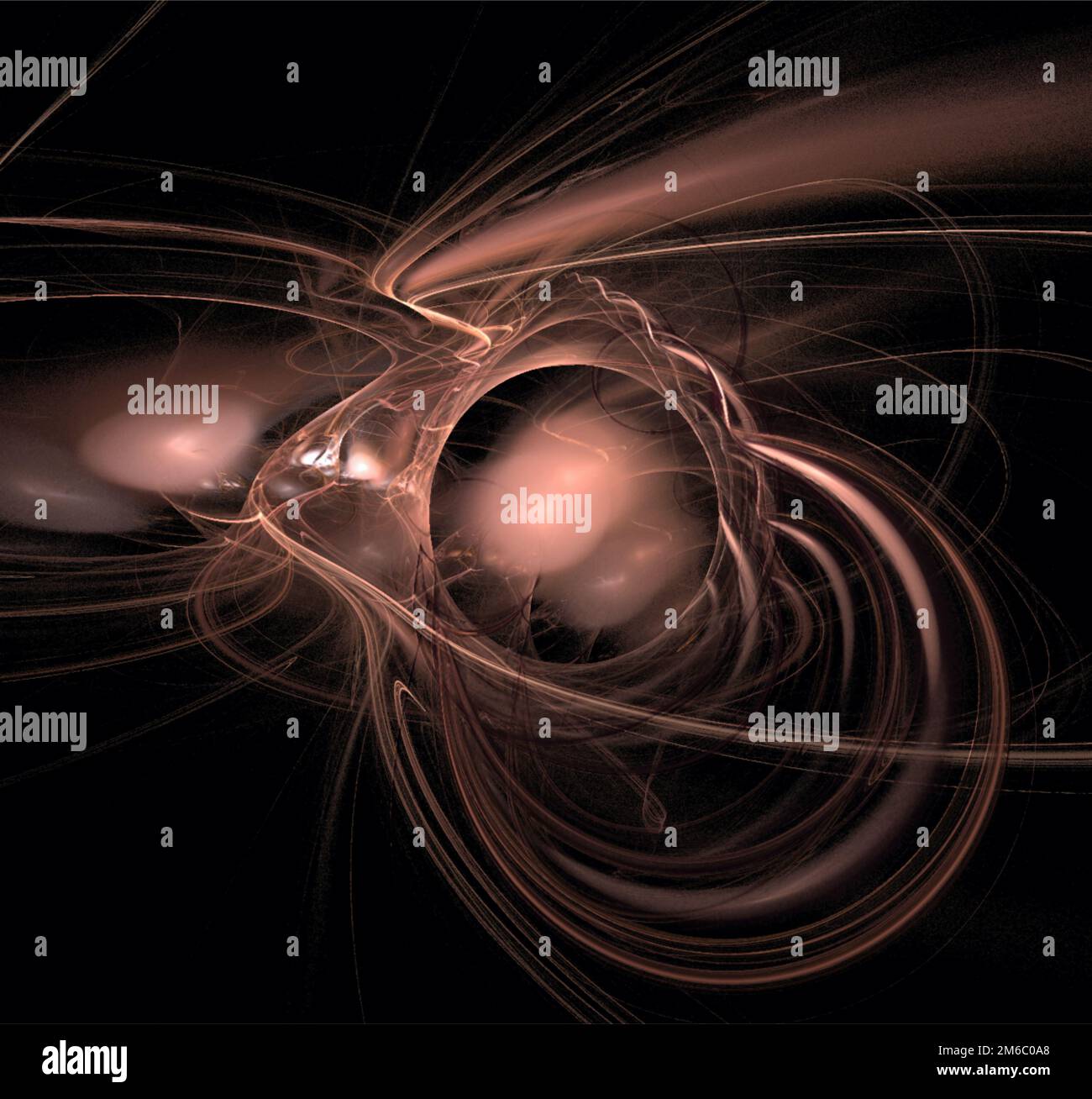 bright brown abstract pattern on black, color digital graphics ...