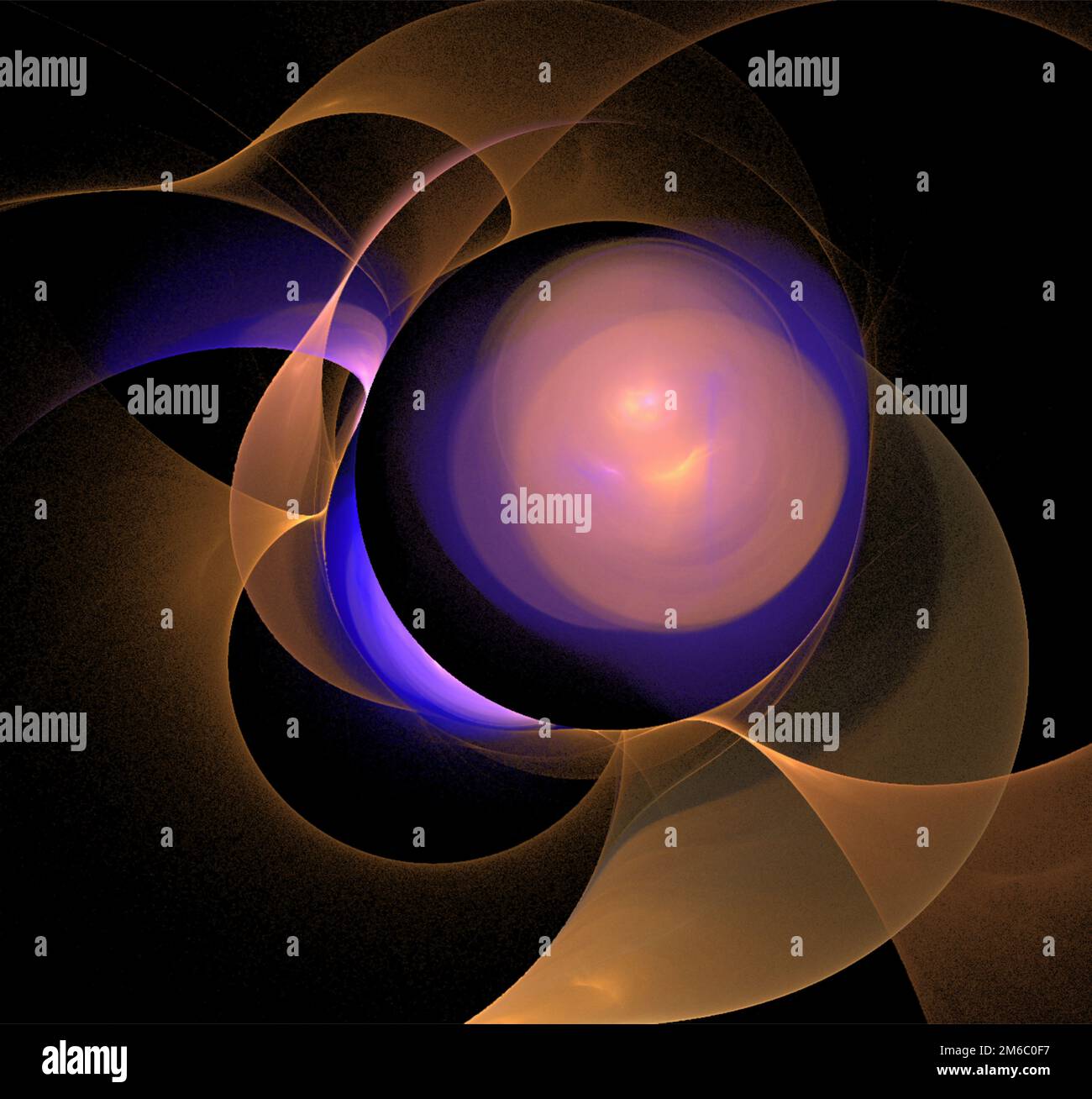 bright blue-red abstract pattern on black, color digital graphics ...