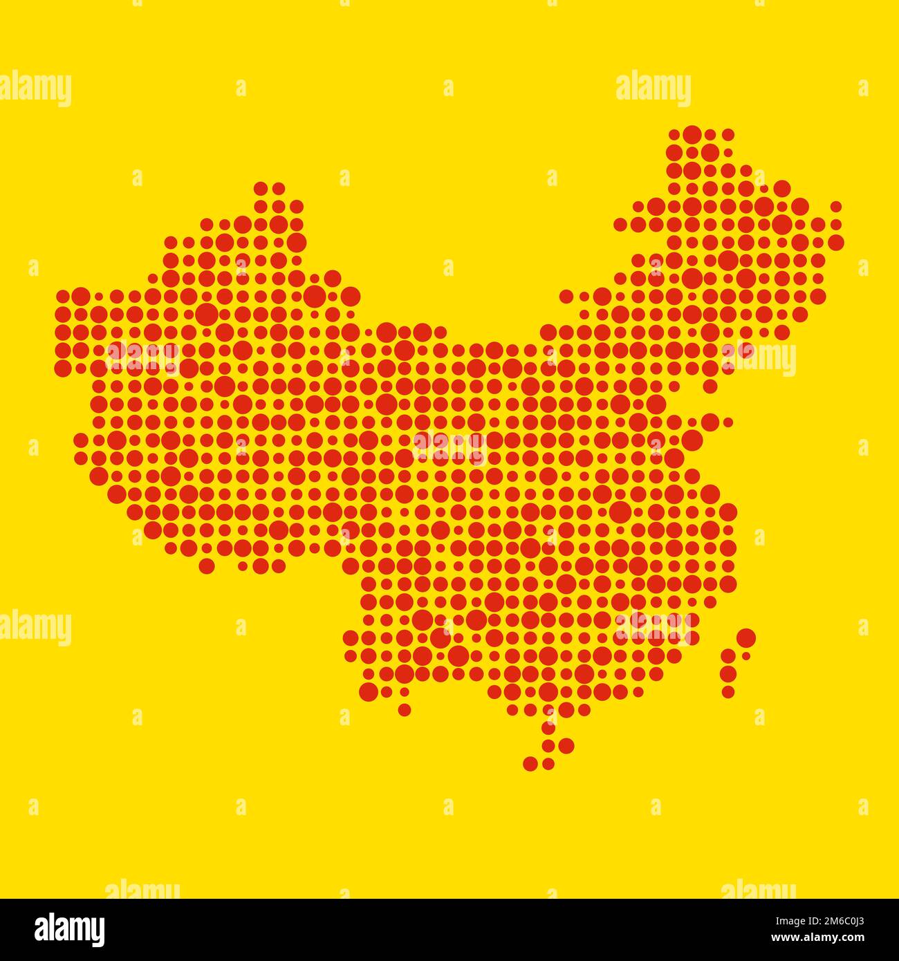 China Map Silhouette Pixelated generative pattern illustration Stock ...