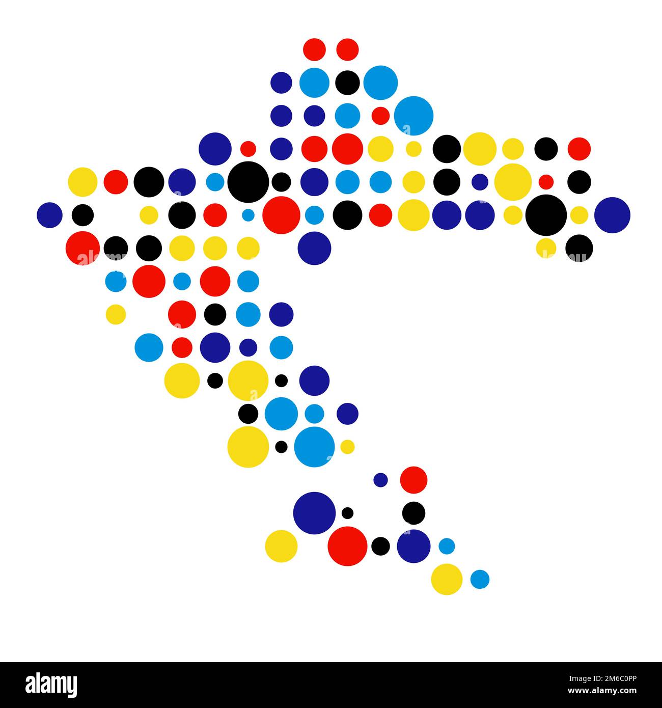 Croatia Map Silhouette Pixelated generative pattern illustration Stock ...