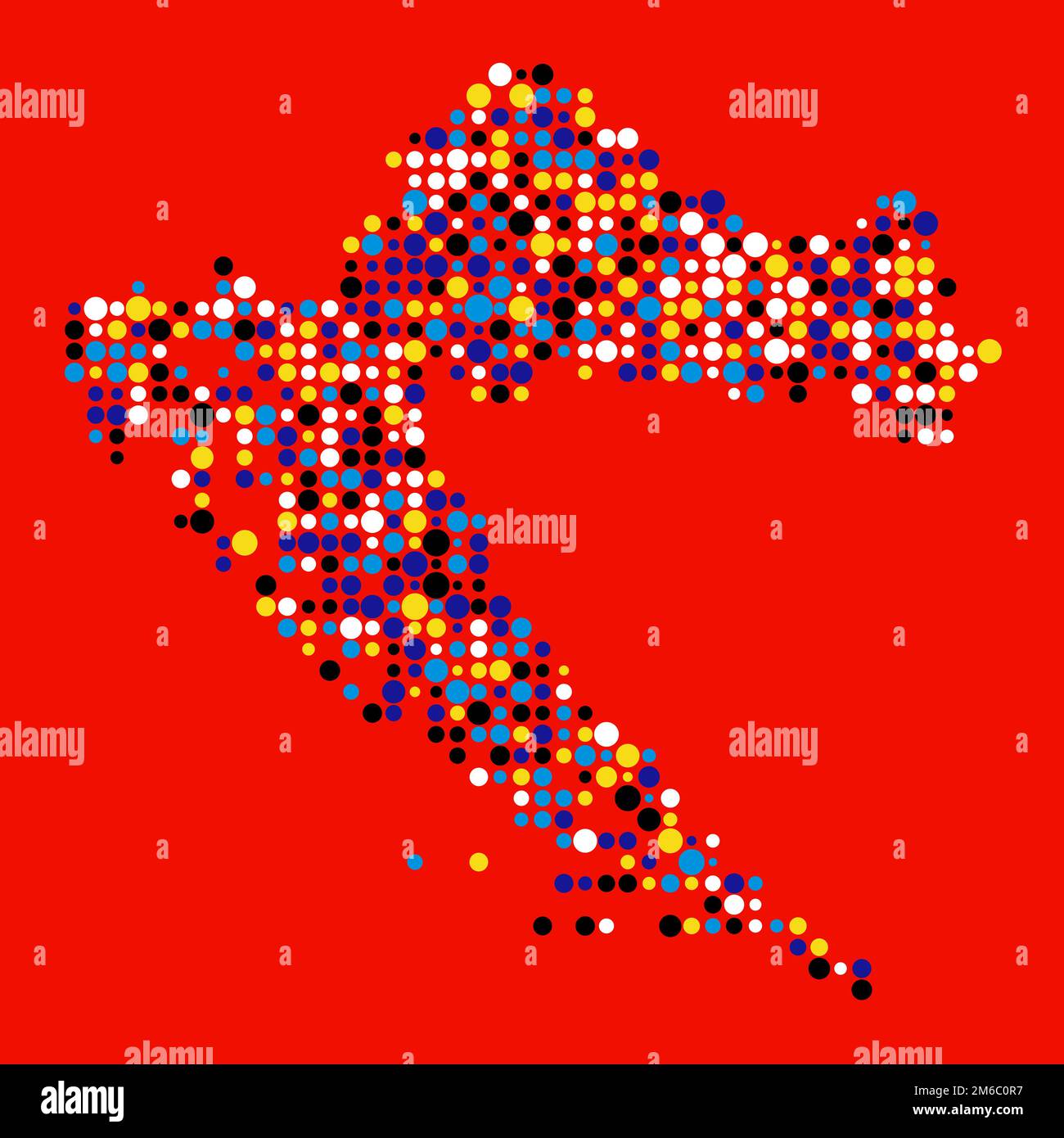 Croatia Map Silhouette Pixelated generative pattern illustration Stock ...