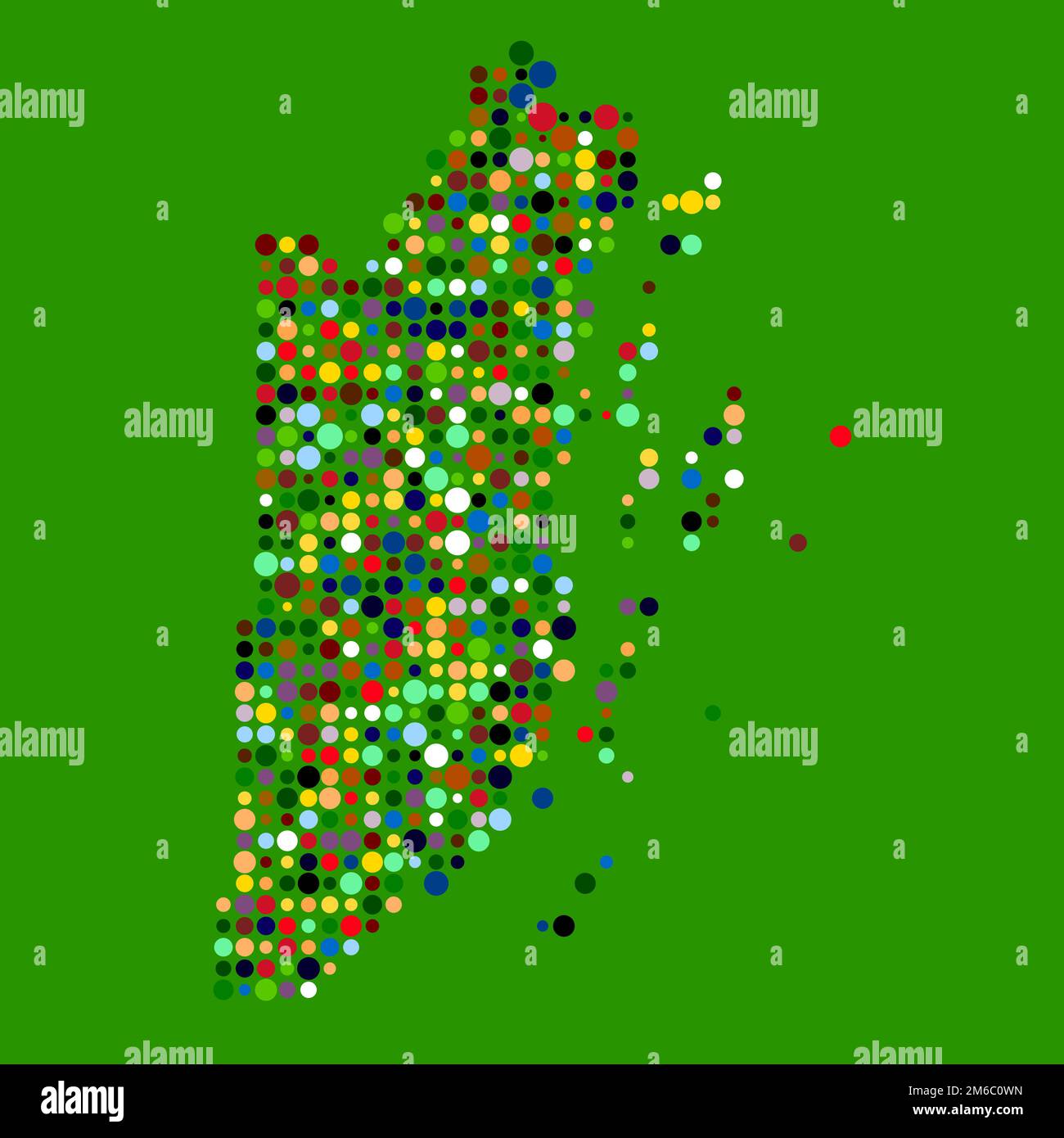 Belize Map Silhouette Pixelated generative pattern illustration Stock ...